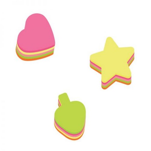 Notes autoadeziv Die-Cut | post-it, 70x60 mm, copac | inima | stea, 100 ...