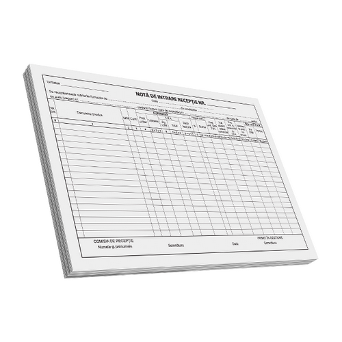 Nota de intrare-receptie | NIR, A4, 100 file | carnet